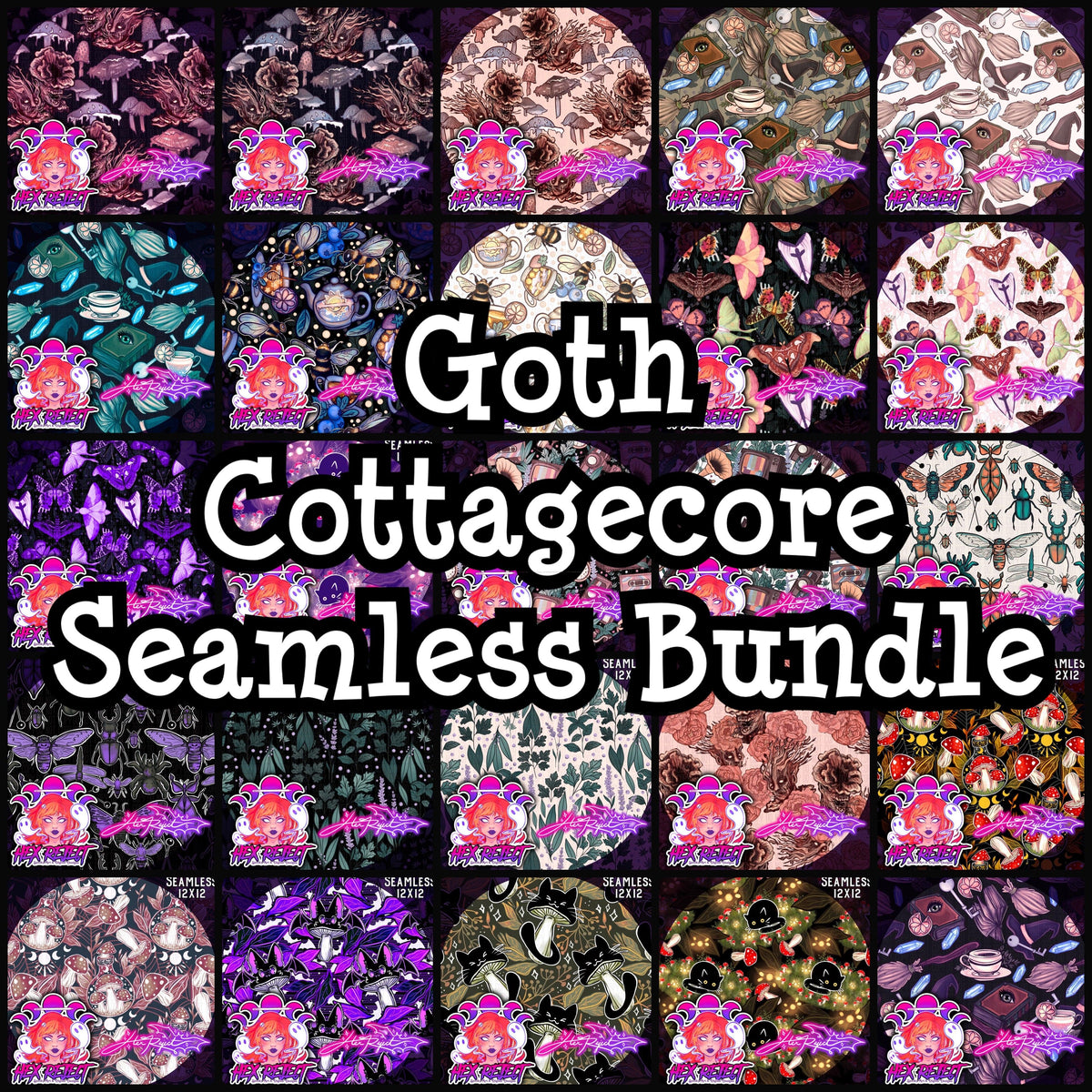 Goth Cottagecore - Seamless bundle
